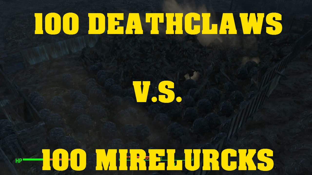FALLOUT 4 100 Deathclaws V.S. 100 Mirelurks - YouTube