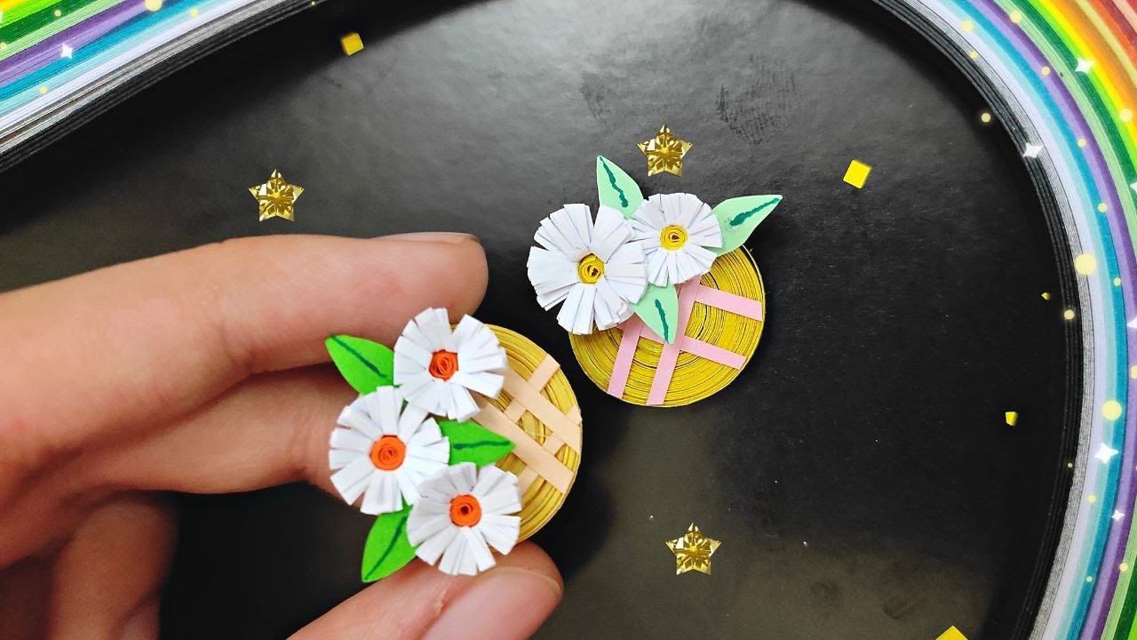 🌼 Cute Miniature Quilling Flower | Mini Paper Flowers DIY | DIY ...