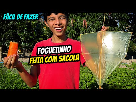 🚀 COMO FAZER PIPA FOGUETINHO COM SACOLA 🪁 | FÁCIL, BARATA E VOA MUITO ALTO! 🔥