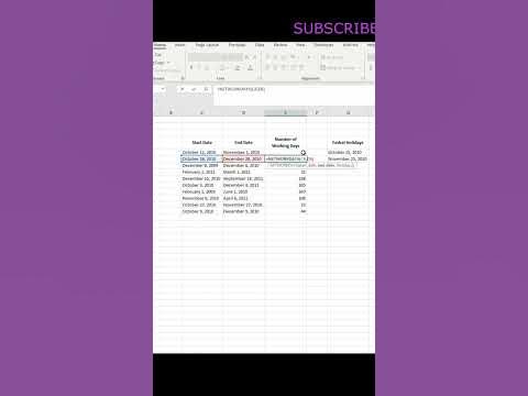 Excel Tips| Calculating Net Working Days #shorts #shortsyoutube #tutorial #excel - YouTube
