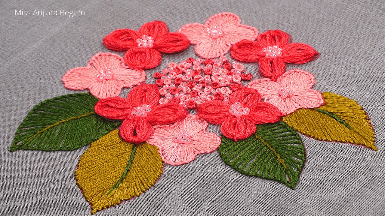 Hand Embroidery Flowers With Simple Trick, Hand Embroidery Flowers ...