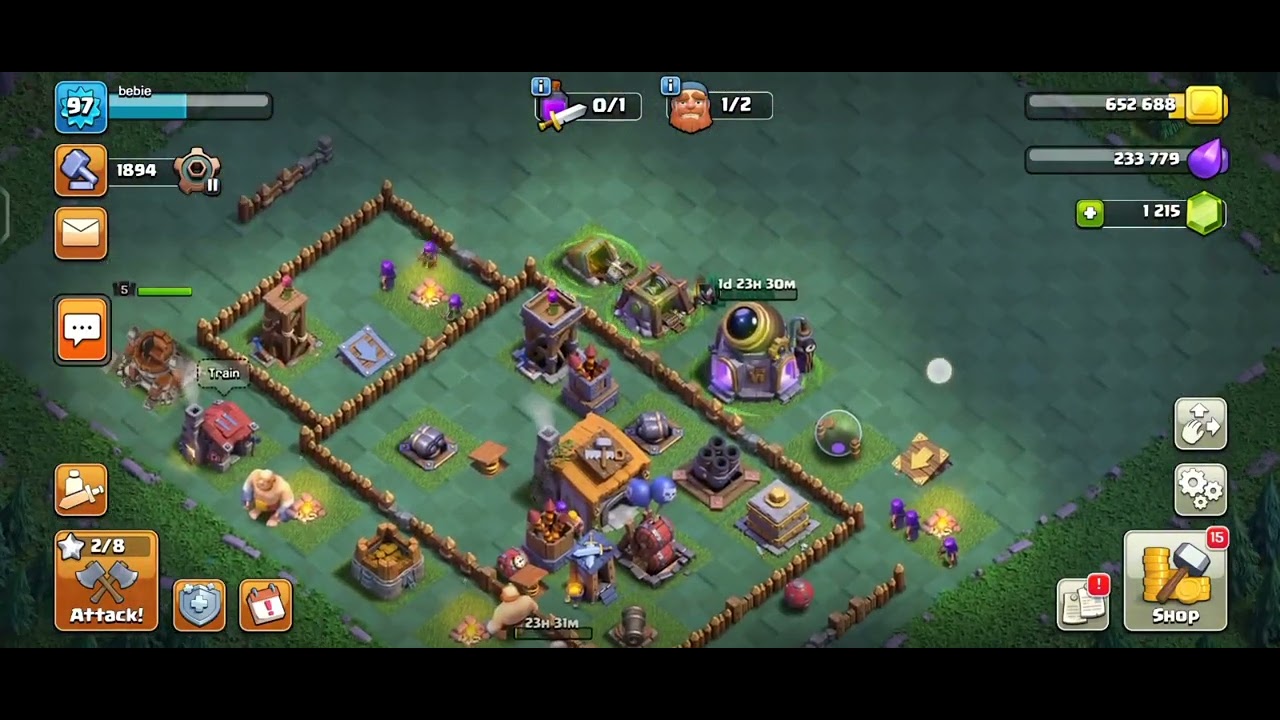 CoC cleaning the builders base ASMR games - YouTube