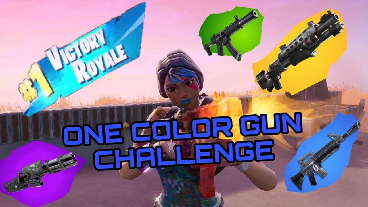 One Color Gun Challenge(Fortnite Squads) - YouTube