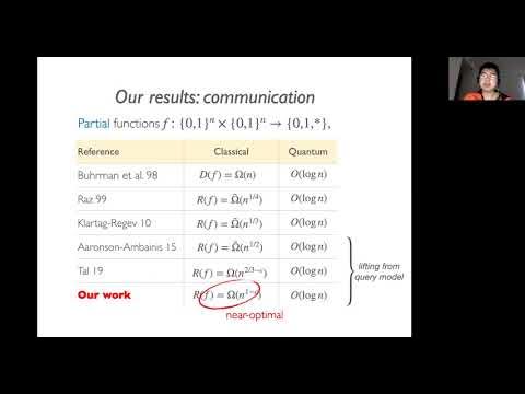 STOC 2021 - An Optimal Separation of Randomized and Quantum Query Complexity - YouTube
