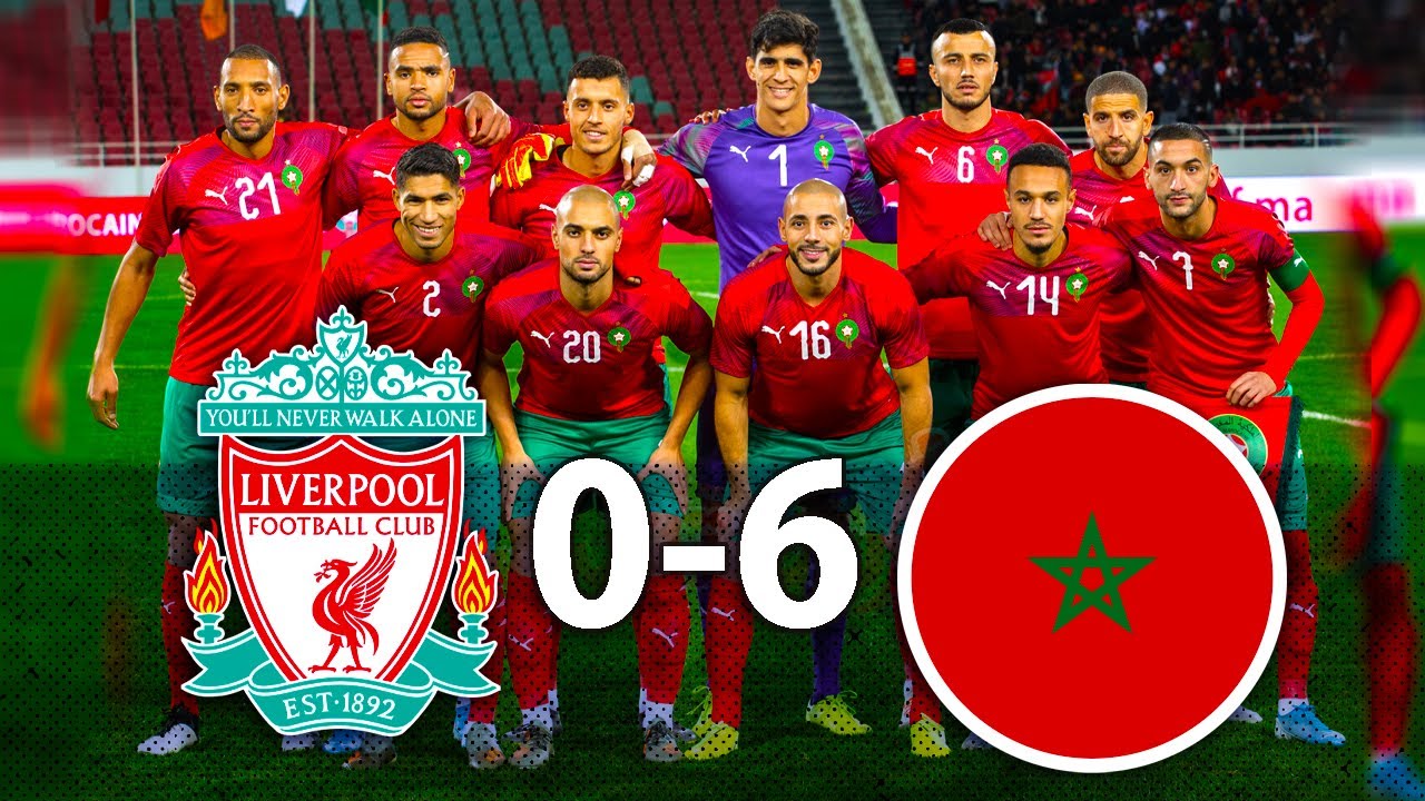 مباراة للتاريخ منتخب المغرب يهزم ليفربول 6-0 محمد صلاح ضد المغرب - YouTube