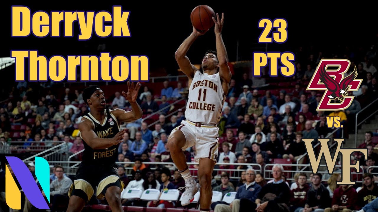 Derryck Thornton Boston College 23 PTS vs Wake Forest | BACK IN THE ACC ...