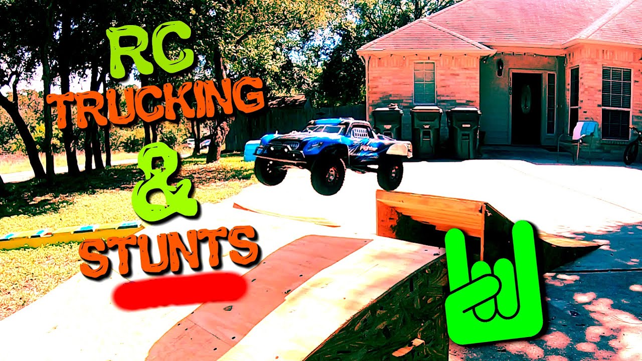 RC Truck Stunts and Jumps on the Janky Ramps - YouTube