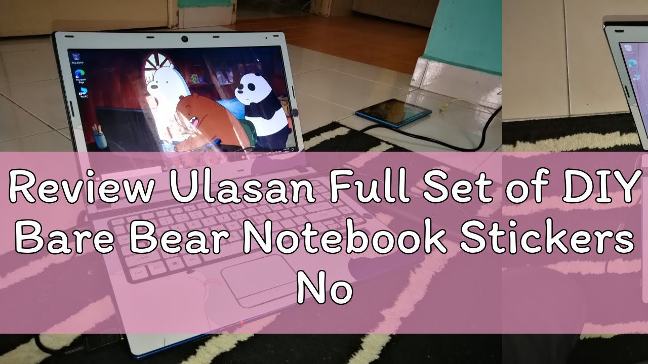 Review Ulasan Full Set of DIY Bare Bear Notebook Stickers Notebook Skin ...