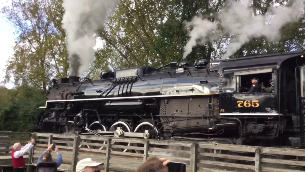 Nickel Plate Road 765 enters Rockside Station at the Cuyahoga Vally ...