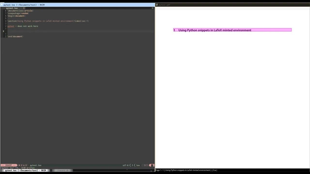 LuaSnip Condition Objects: use Python snippets in LaTeX minted environment - YouTube