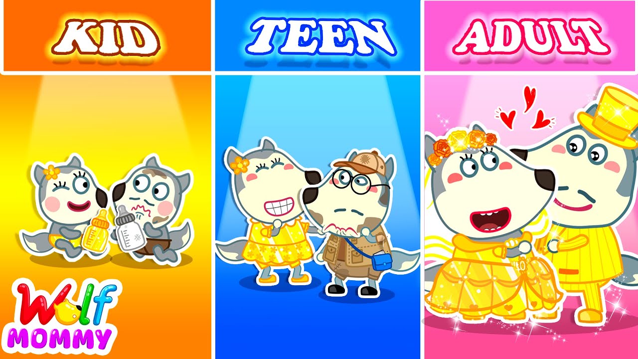 KID vs TEEN vs ADULT Parents! Little Wolf's Life Story Growing Up ...