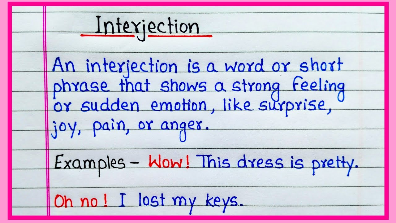 Definition of Interjection with Examples | What is Interjection | Parts of Speech - YouTube