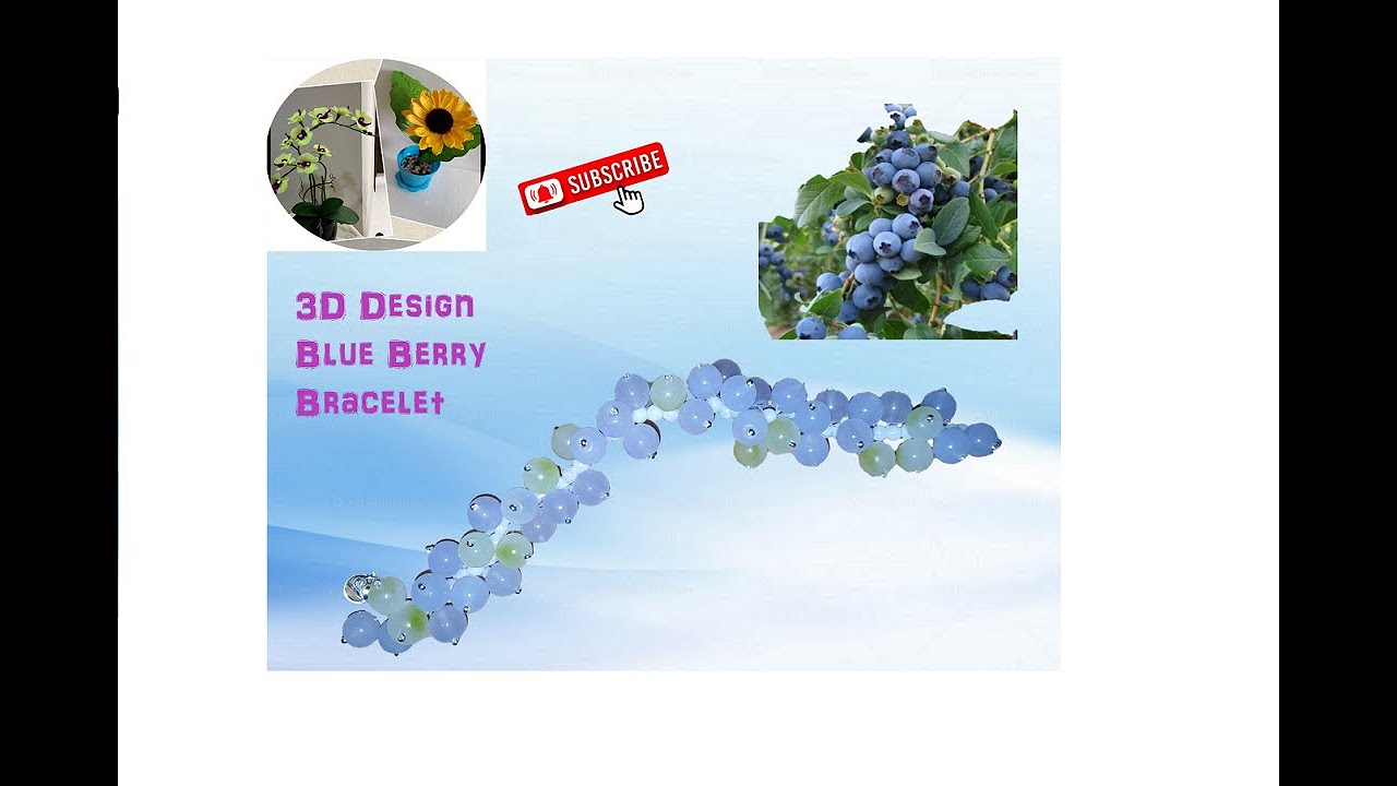 3D Blue Berry Bracelet, beaded bracelet with fishing string, jewelry making diy - YouTube
