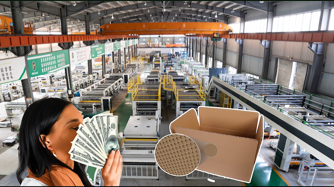 Process of honeycomb paper boxes, refrigerator packaging cartons making ...