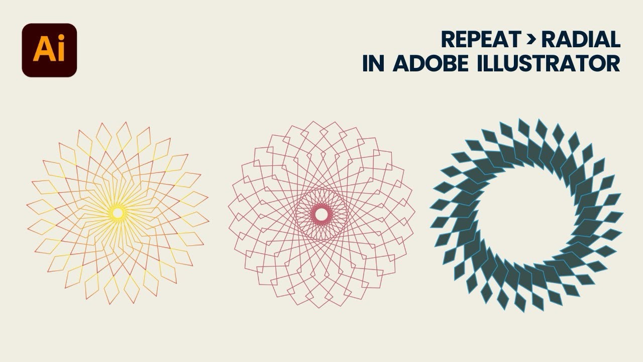 Repeat radial in Adobe Illustrator | Adobe Illustrator Tutorials - YouTube