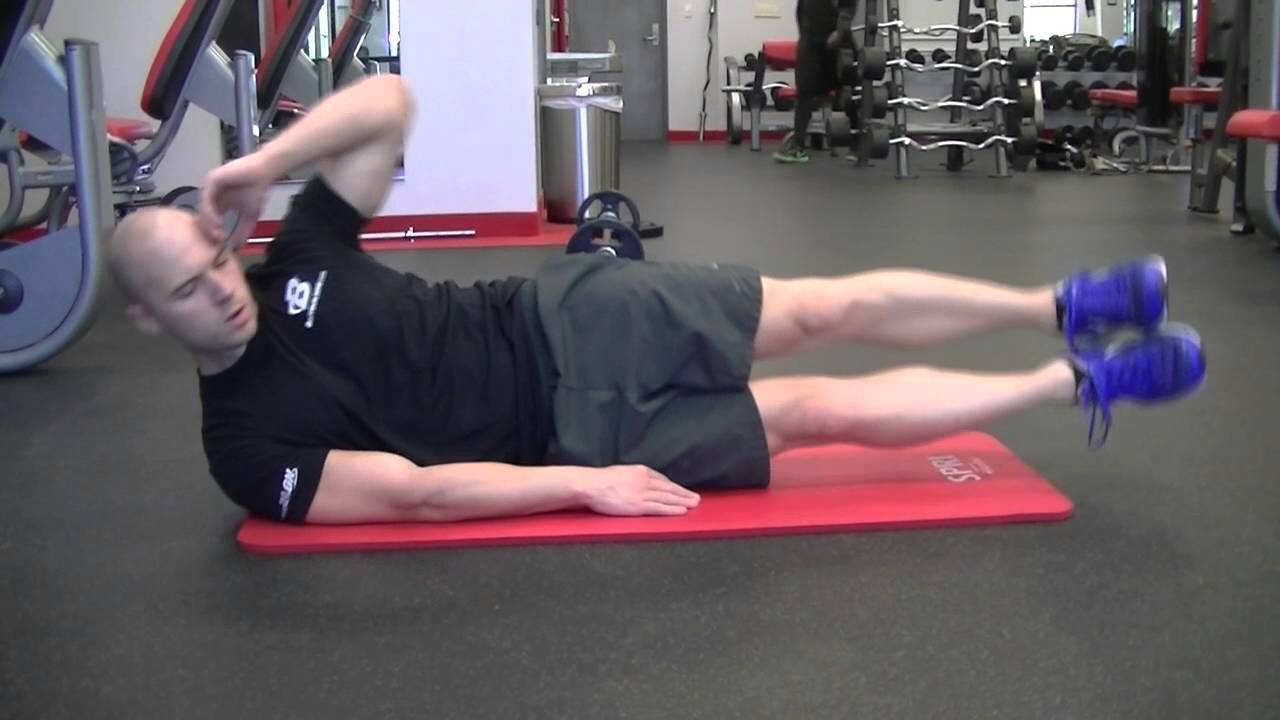 Lying Side Crunches - YouTube