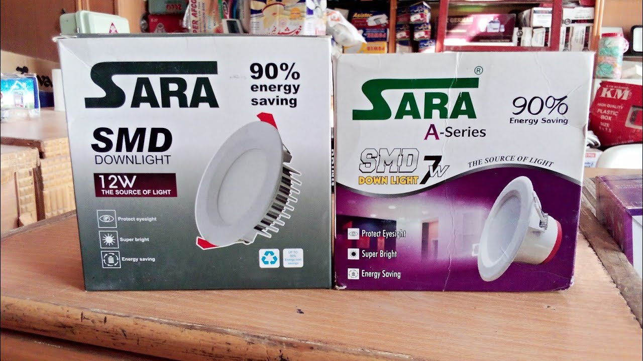 SARA LED smd downlight 7 watt and 12 watt - YouTube