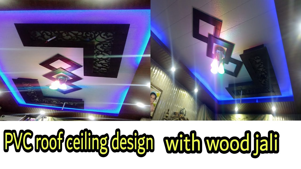 Pvc ceiling design/pvc ceiling with wood jali/modern ceiling design in ...