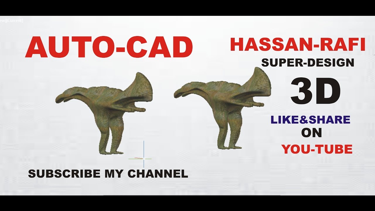 AUTOCAD 3D DINO - YouTube
