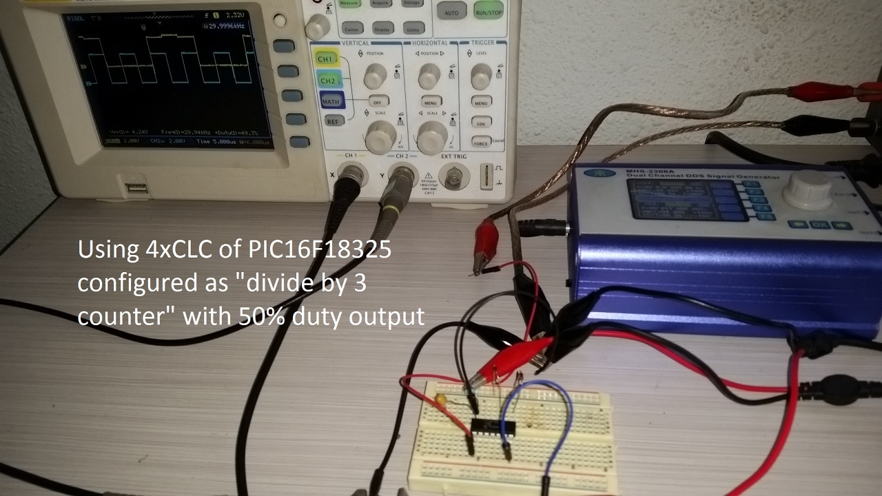 How to create Divide by 3 counter with PIC16F18325 - YouTube