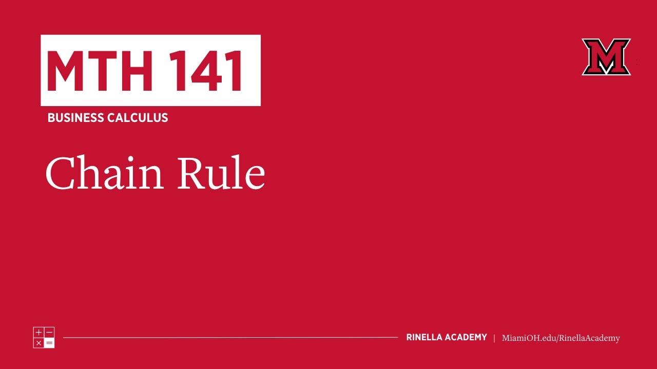 MTH 141 Business Calculus - Chain Rule - YouTube