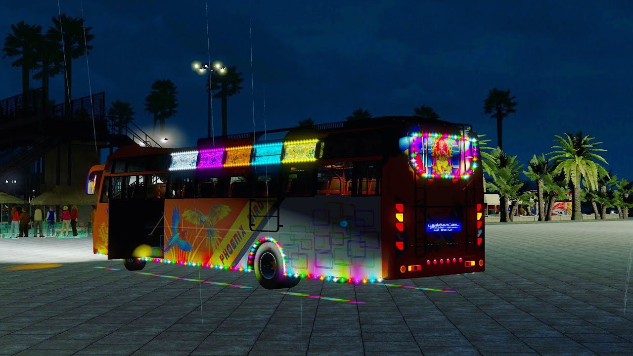 Lights vs Rain | Tamil Nadu private Bus Driving on Full Rain with ...