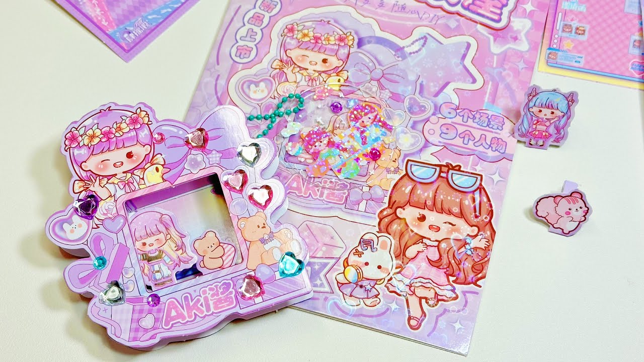 DIY Aki Jang kawaii sticker decorate stickers 💜ASMR - YouTube