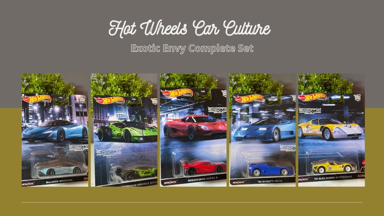 New Hot Hot Wheels Exotic Envy Complete Set - YouTube