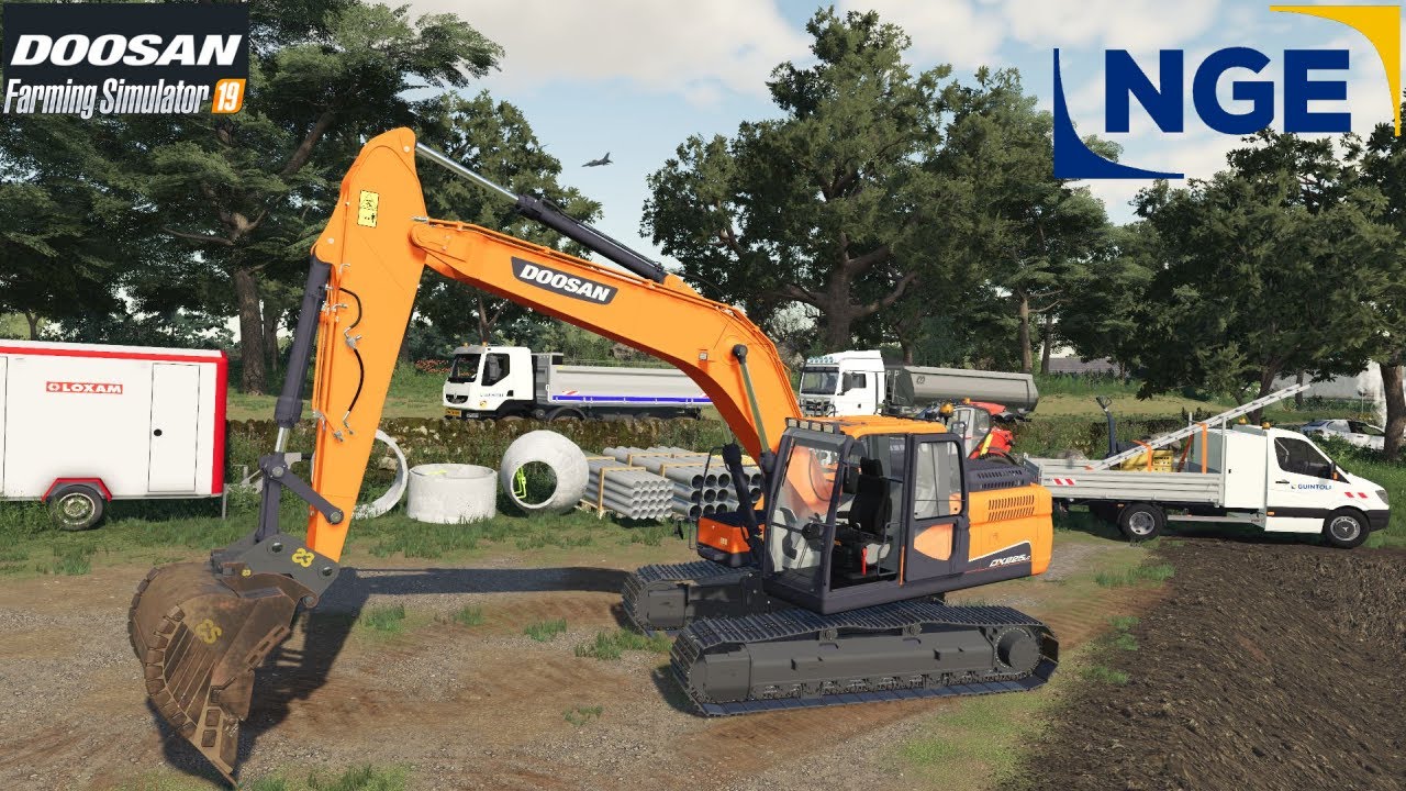 Doosan DX225 LC | Renault Kerax NGE | Farming Simulator 19 - YouTube