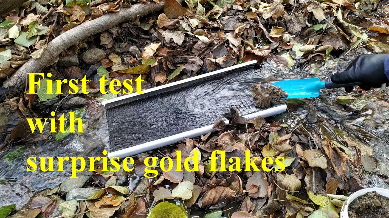 DIY mini sluice box out of household items #02 First test / two ...