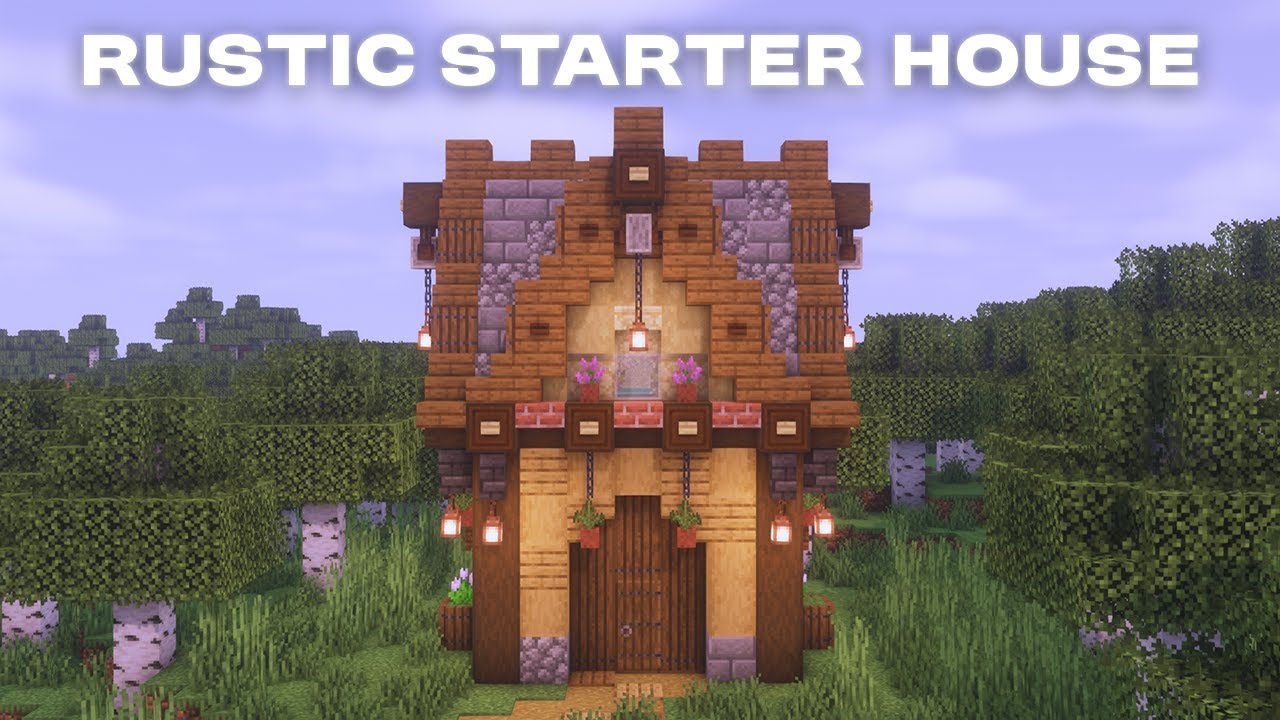 Minecraft I How To Build a Rustic Starter House - Tutorial - YouTube