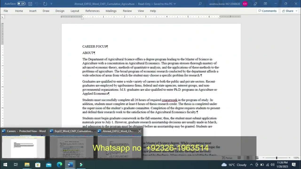 Exp22_Word_Ch01_Cumulative_Kite | Exp22 Word Ch01 Cumulative Kite - YouTube