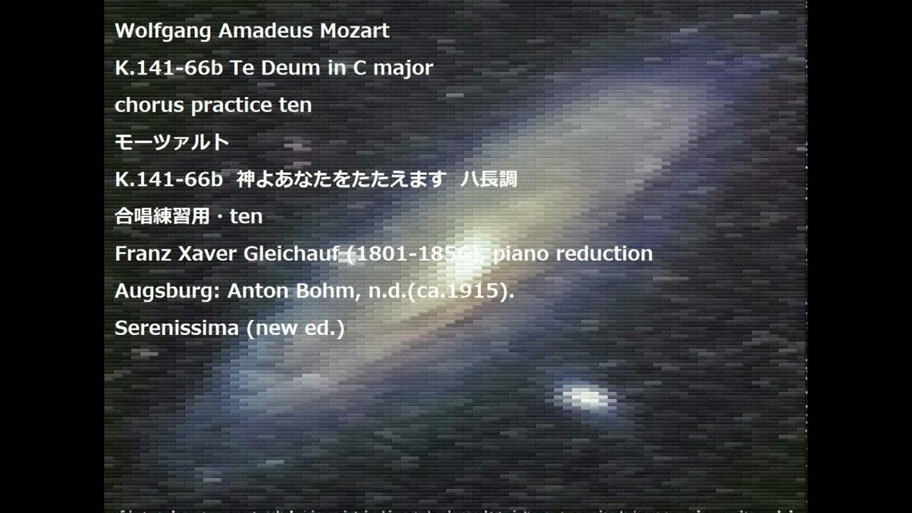 Wolfgang Amadeus Mozart K.141-66b Te Deum in C major chorus practice ten - YouTube