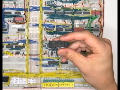 Breadboard CPU runs code from ROM - YouTube
