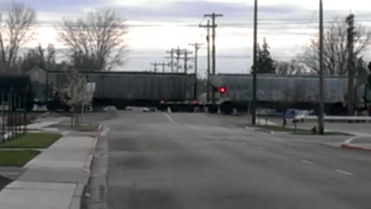 Train near courthouse - YouTube