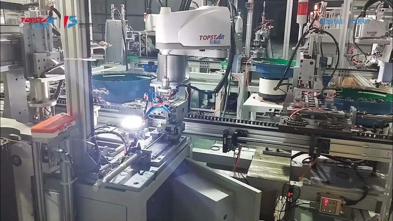 Auto parts industry SCARA robot Bicycle assembly and loading and unloading - YouTube