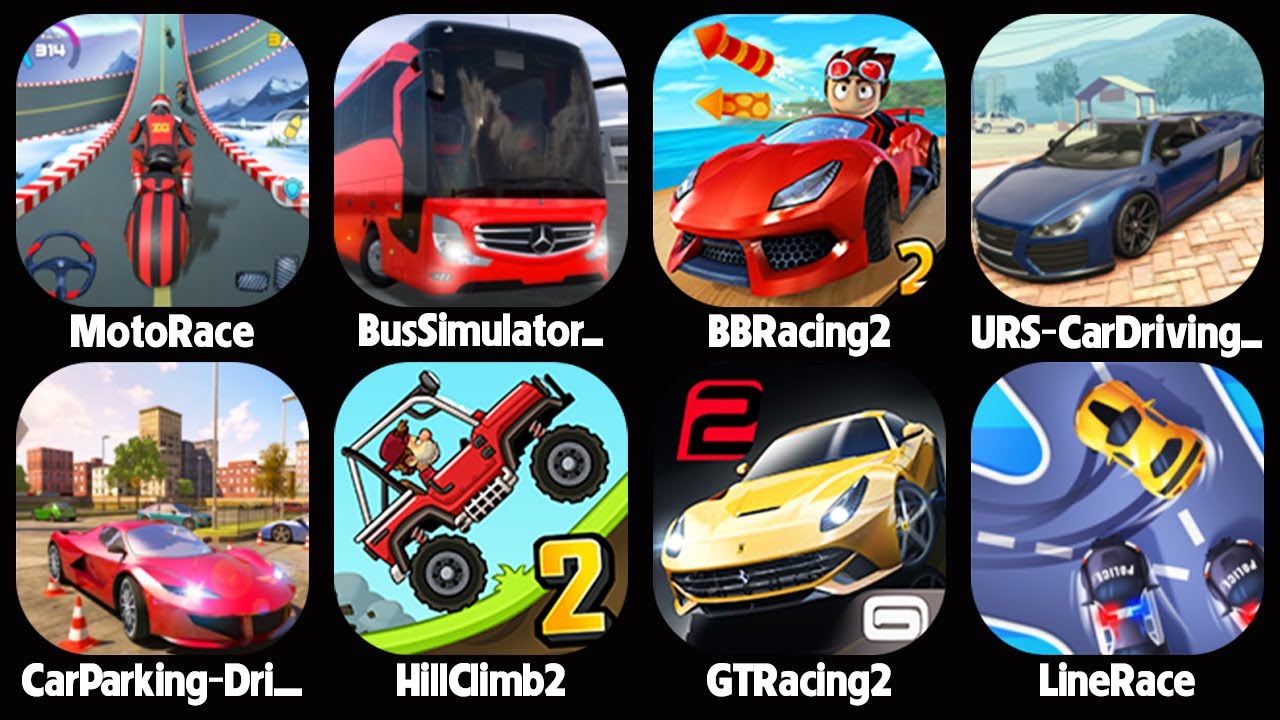 Race Master 3D,Bus Simulator,BB Racing 2,Hill Climb 2,GT Racing 2,Line Race,Car Parking ...