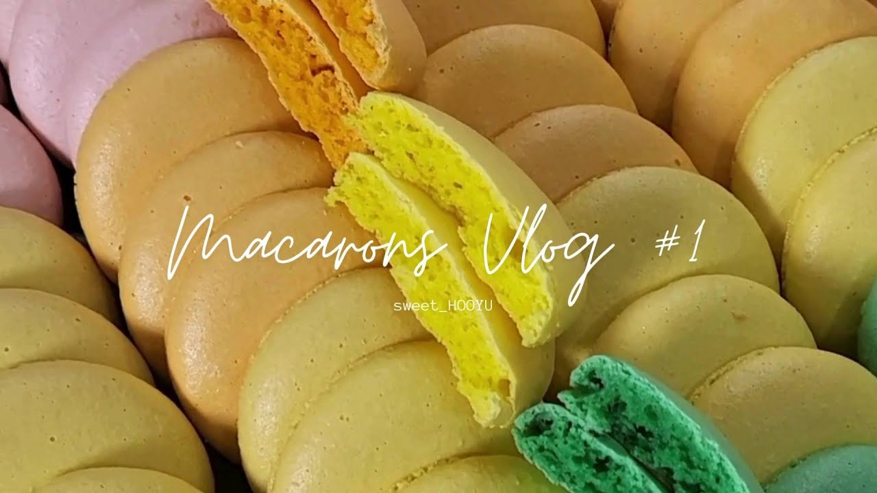 [Vlog] rainbow macarons / 알록달록 무지개색 마카롱/ 프렌치머랭/ 3배합/ 스메그 스탠드반죽기 이용 - YouTube