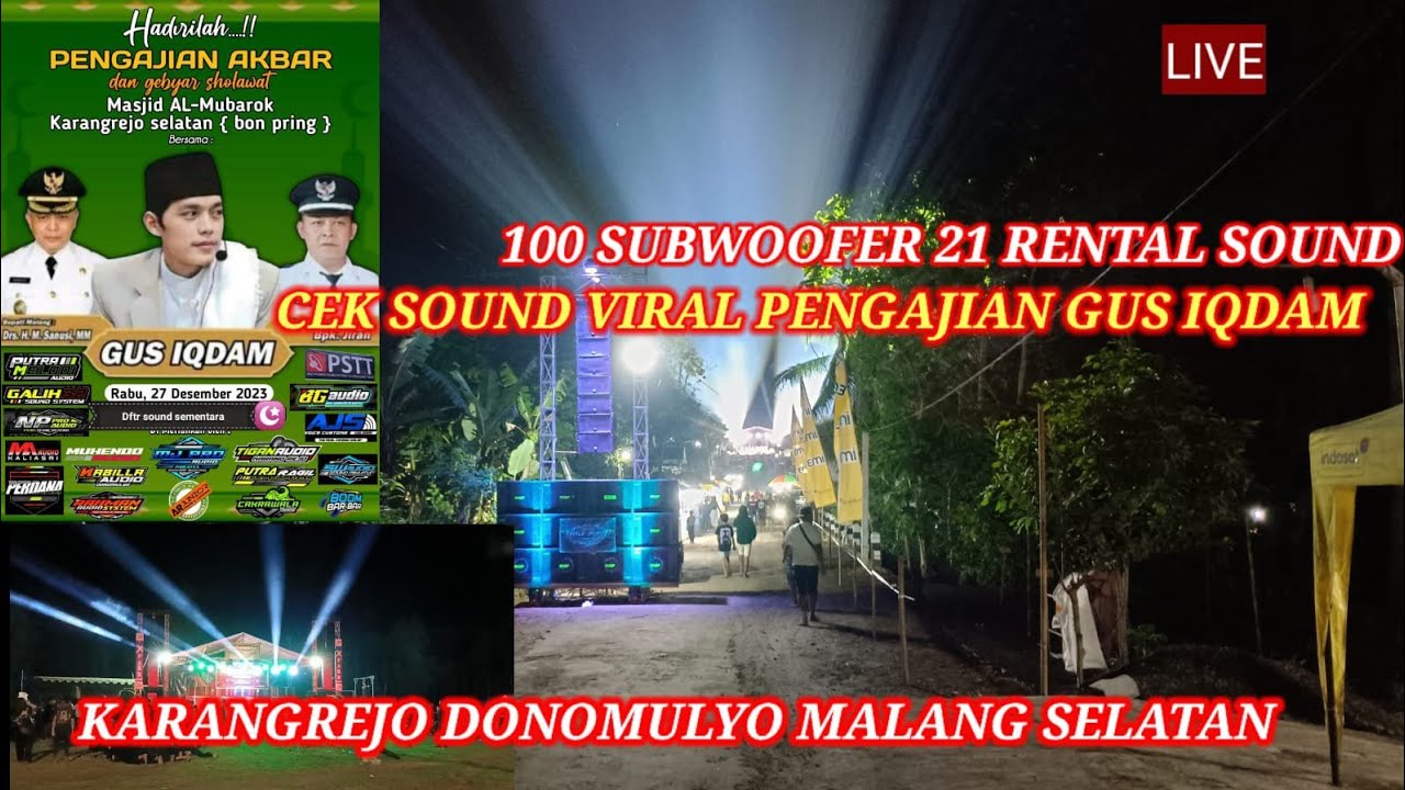 cek sound pengajian Gus iqdam masjid Al-Mubarok bon Pring Karangrejo ...