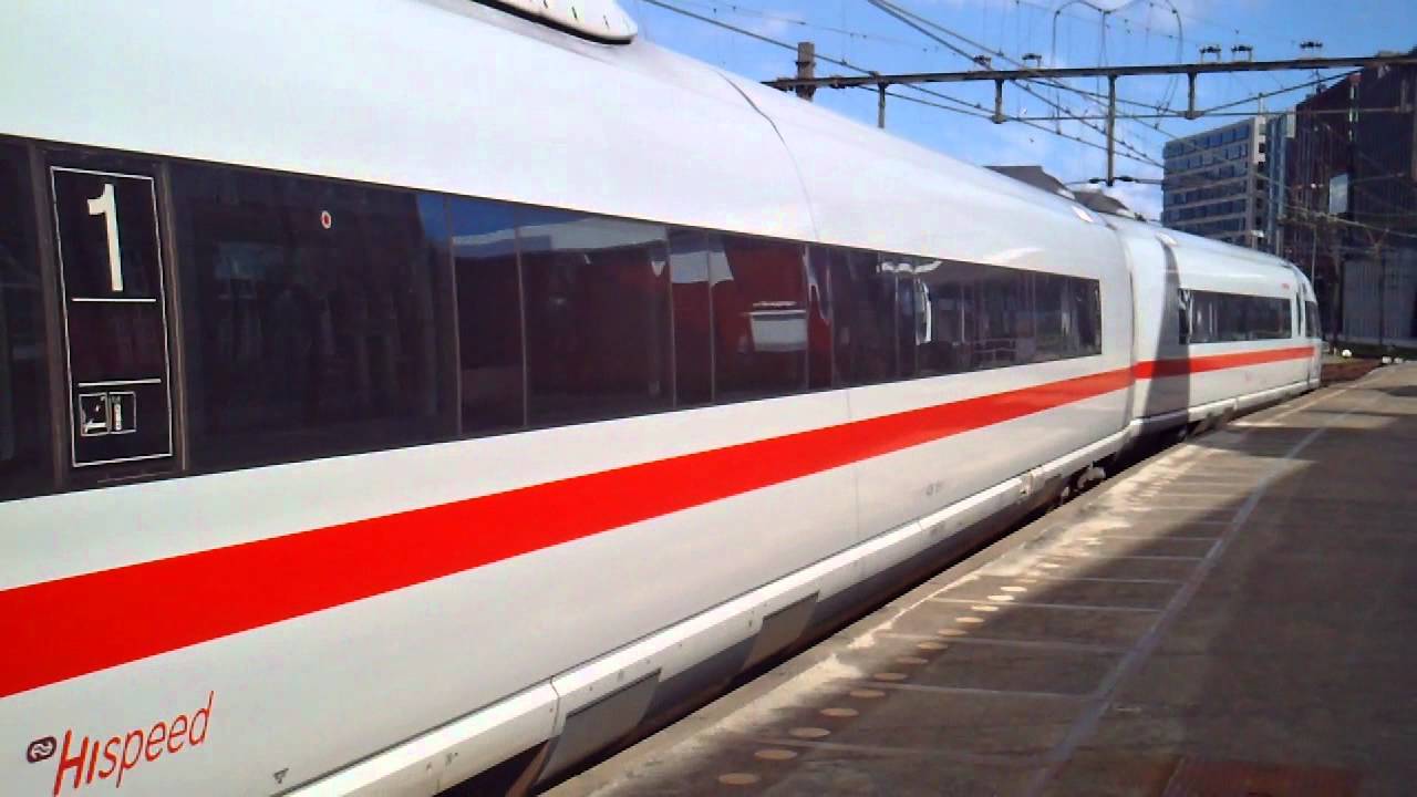 NS HighSpeed ICE trein vanuit station Amsterdam Centraal - YouTube