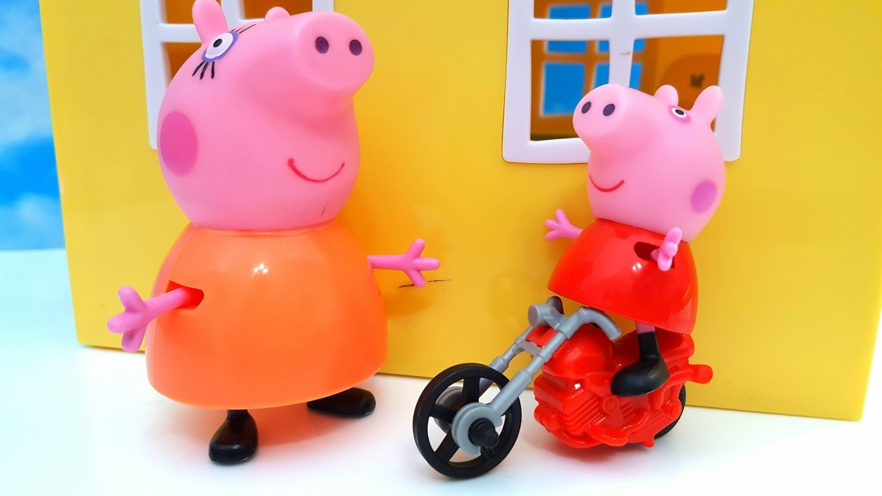 SWINKA PEPPA - Peppa nauczyla sie jezdzic na motorze, ze Tata Swinka w ...