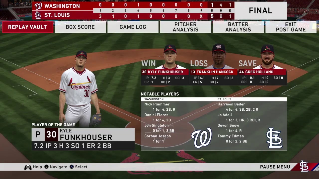 MLB The Show '20 Nats vs Cards - YouTube