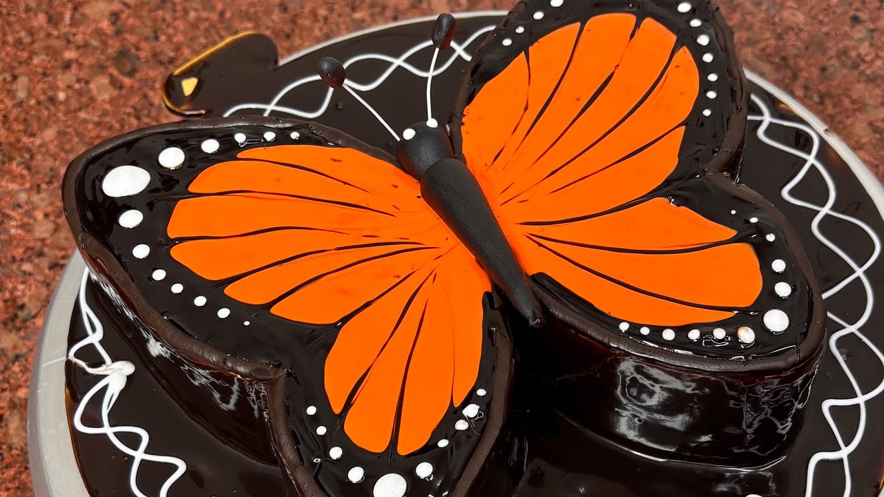 Easy butterfly cake design | how to make butterfly cake | round cake ...
