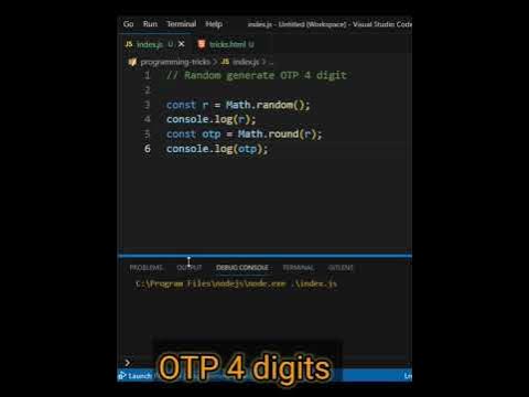 How To Generate A 4 Digit Otp In Javascript - YouTube