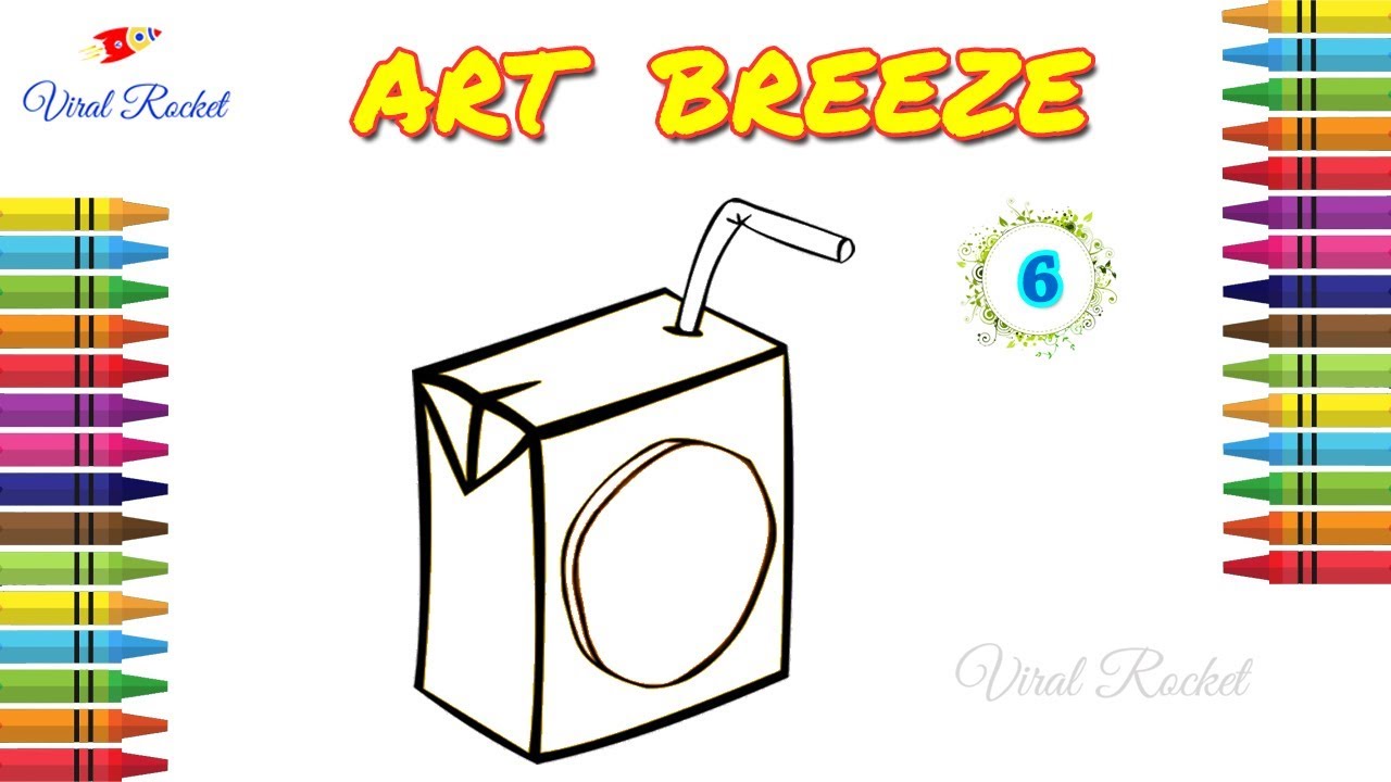 Juice Pack Drawing and Colouring for kids | Smiley drawing & colour ...
