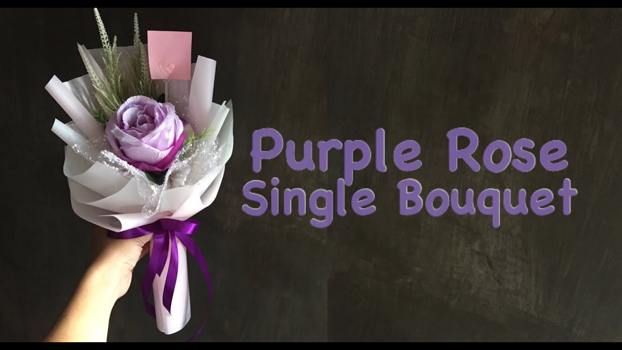 Tutorial Wrapping Buket | How to Wrap Purple Rose Single Bouquet ...