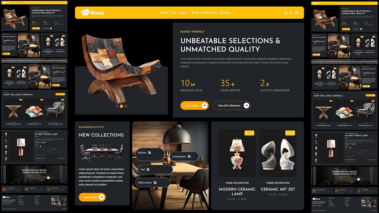 Furniture web design tutorial using #html #css #bootstrap5 #js - YouTube