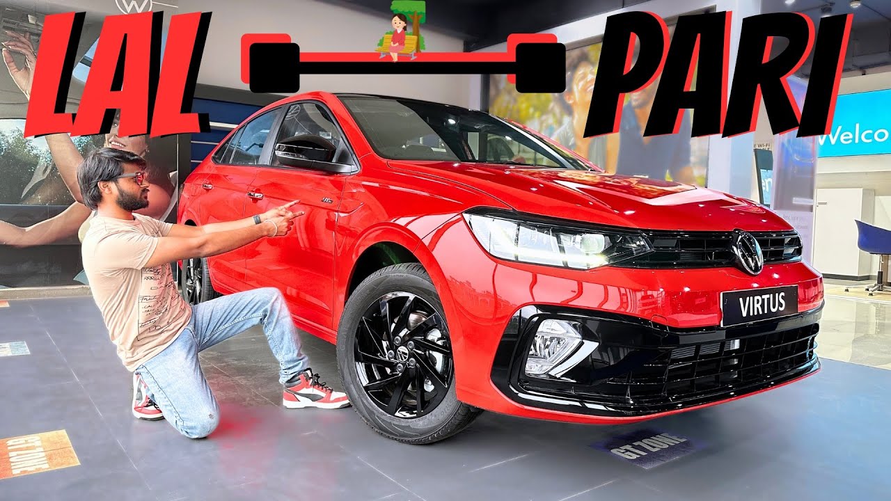 New Volkswagen Virtus Gt-line 1.0L AT Flash RED Colour (VW is Know for ...
