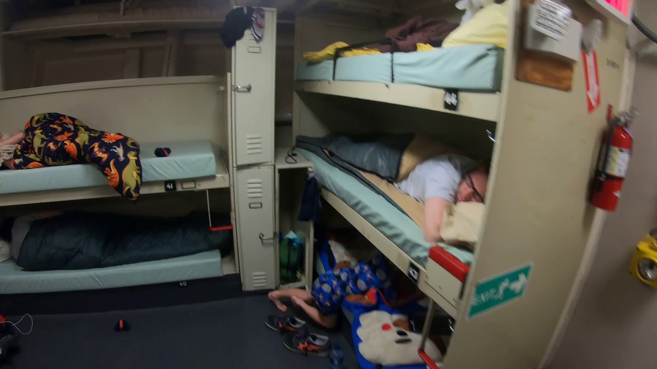 The kids on a sleep over on the USS Lexington ( cub scouts) - YouTube